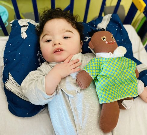 15-month-old Rameo receives his trachy doll ‘Reggie’ - Noahs Ark ...