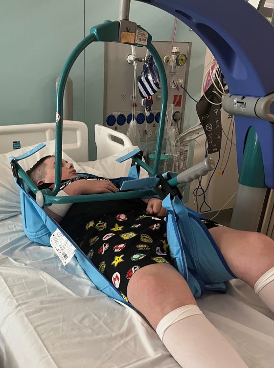 jacob hoisted - Noahs Ark Children's Hospital Charity